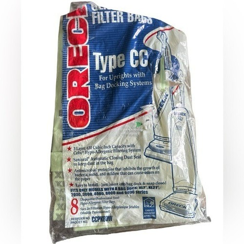 Oreck Type CC Upright Vacuum Cleaner Bags Hypo Allergenic 8 Count New ...