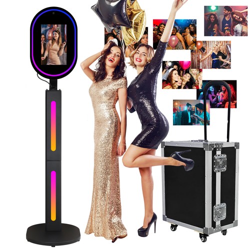 13.3" Touch Screen Mirror Photo Booth w/HD Camera +Flight Case Camera ...