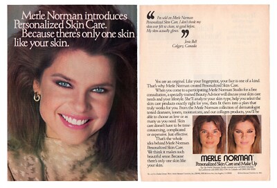 vintage 1970s mag print ad MERLE NORMAN Personalized Skin Care sexy ...