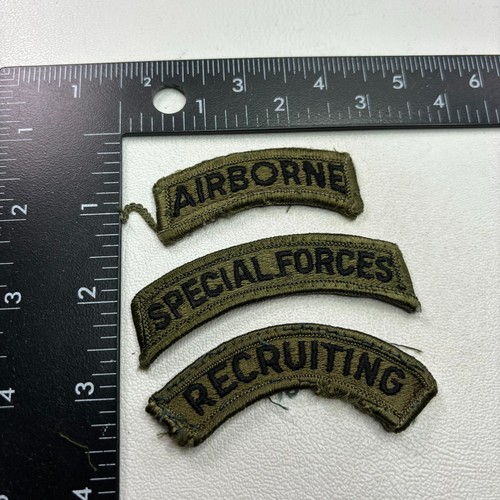 Subdued US United States Army Tab AIRBORNE SPEC. FCE RECRUITING 3 Patch ...