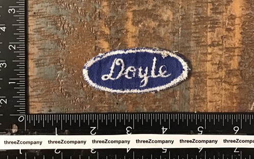 DOYLE Vintage Name Tag Job Work Badge Blue/White Sew-On Patch 1960's ...