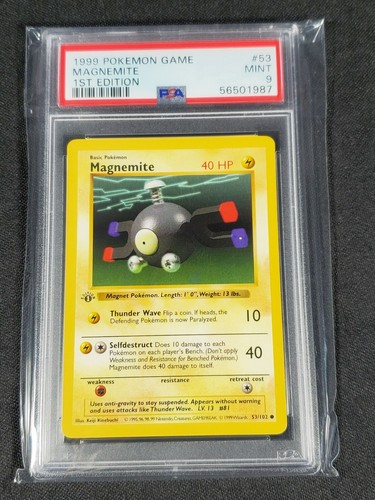Pokemon TCG - 1st Edition Base Set - Magnemite - PSA 9 Mint - 53/102 ...