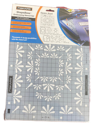 Fiskars ShapeBoss Embossing Stencil Set - Square-Burst - 5616 - NEW | eBay