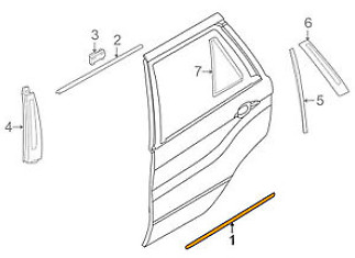NEW BMW X5 E70 REAR LEFT DOOR MOLDING TRIM 51137158535 7158535 OEM | eBay