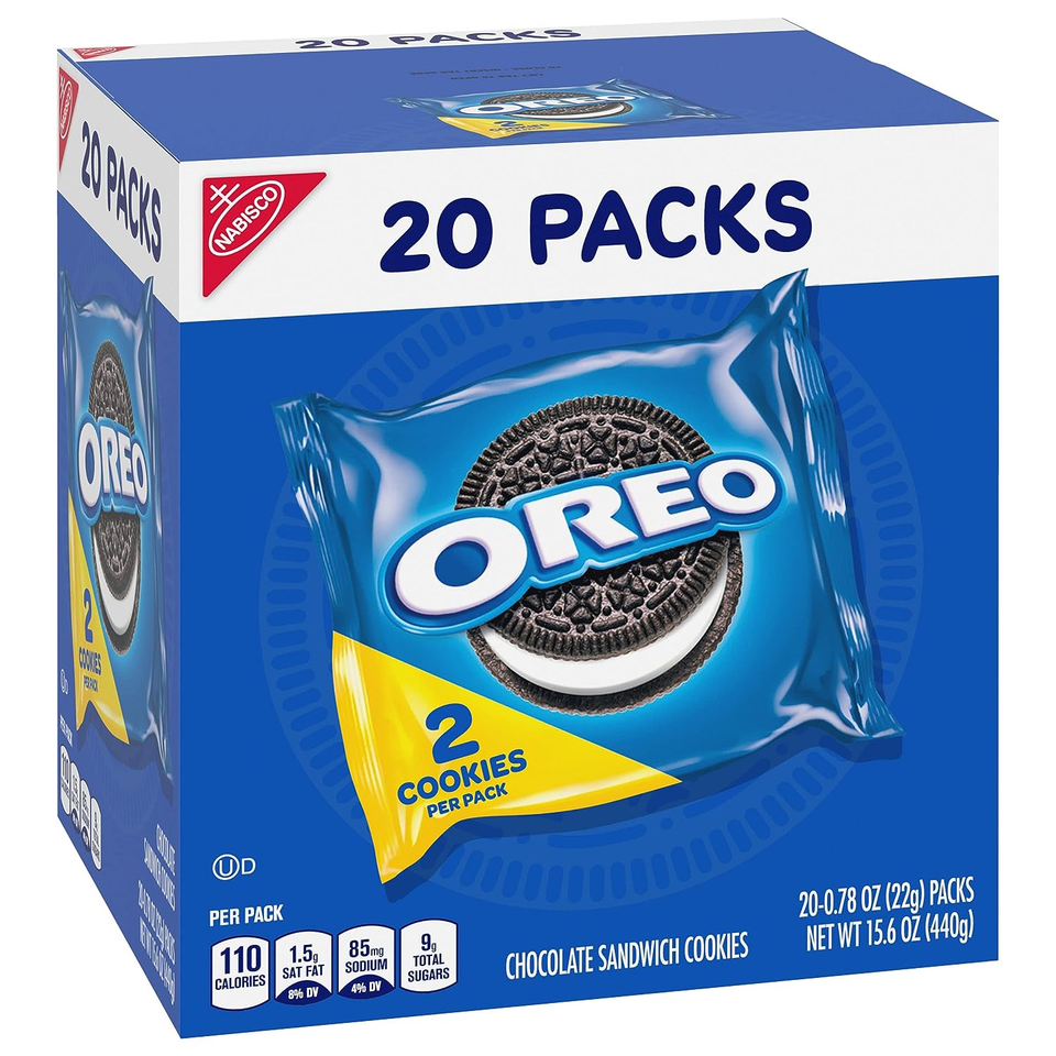 OREO Chocolate Sandwich Cookies, 20 Snack Packs (2 Cookies per Pack) | eBay