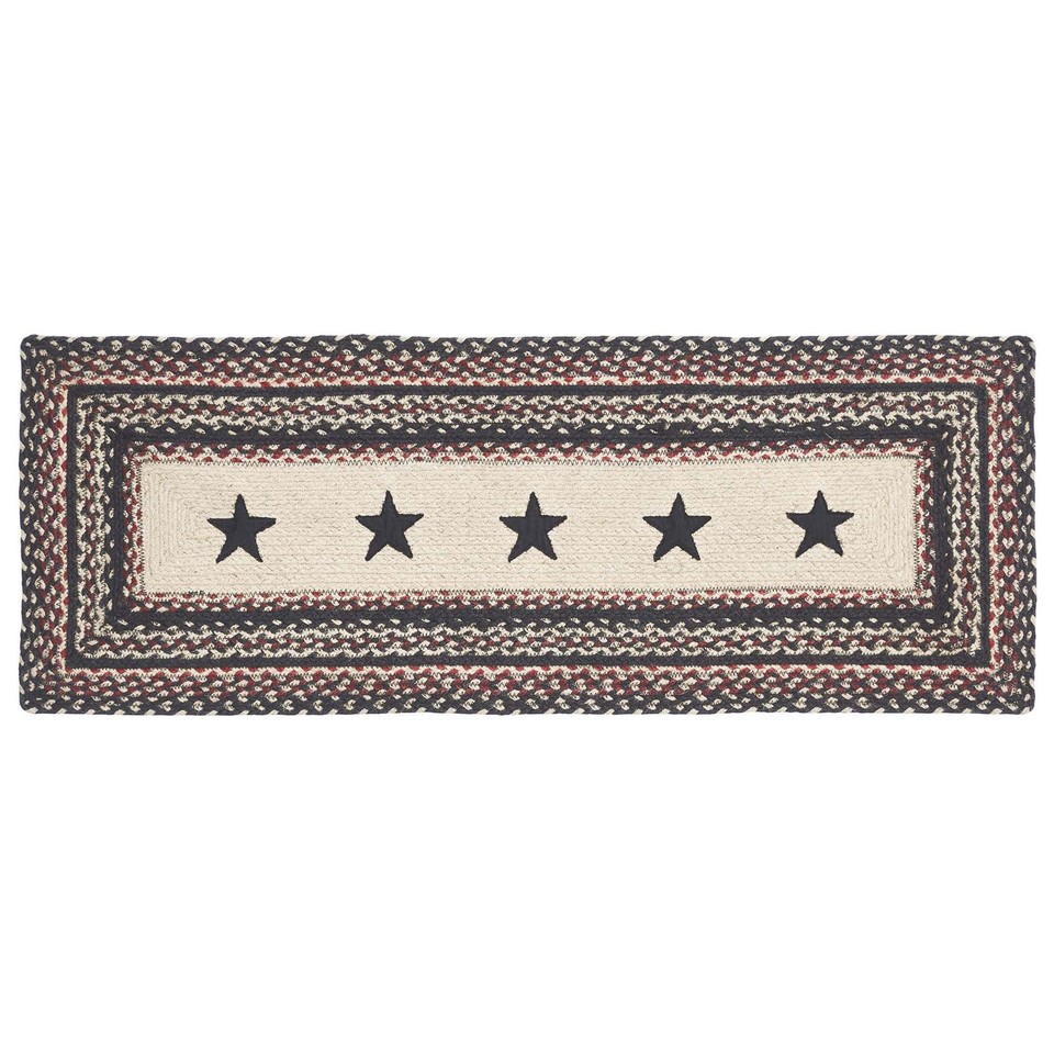 VHC Brands Table Runner Colonial Star Jute Country 13x36 Rect Kitchen ...
