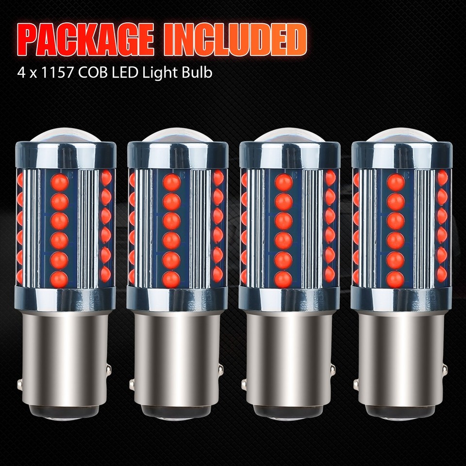 4x 1157 LED Tail Stop Brake Turn Signal Light Bulbs 2057 2357 BAY15D ...