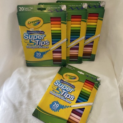 2015 Crayola SuperTips Washable Markers 20 Colors Combo Fine and Thick ...