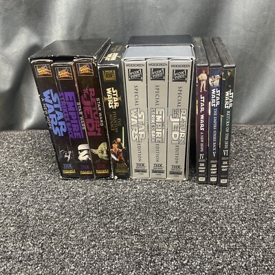 STAR WARS Lot Original Trilogy VHS Trilogy Special Edition VHS & DVD ...