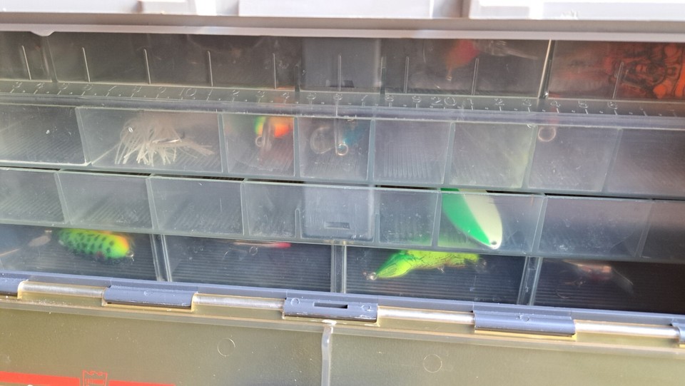 Vintage Fenwick FenLite 6.4 Multi Tier Lighted Fishing Box With Tackle ...