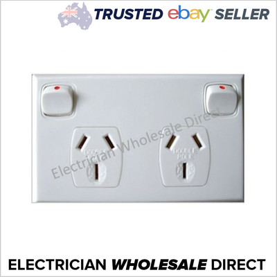 15A AMP Double POLE Double GPO 3 Pin Electrical Power Point Socket ...