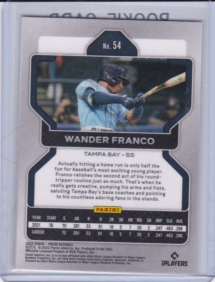 WANDER FRANCO ROOKIE CARD Tampa Bay Rays Baseball 2022 PRIZM $$ RC | eBay