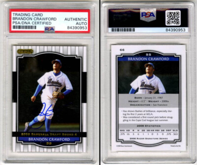 Brandon Crawford SIGNED 2008 Razor Signature Series Giants PSA/DNA ...