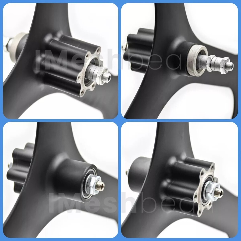 MTB Bike Hub Mag Magnesium Rear&Front Wheels 3-Spoke Set Rim Wheelset 7 ...
