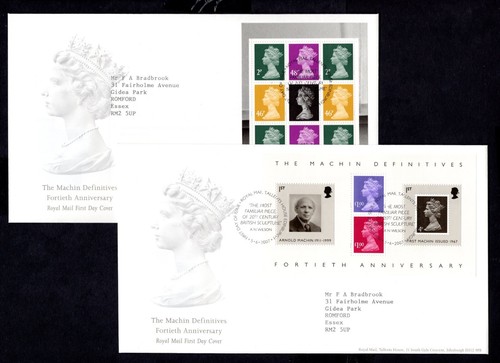 GB 2007 Machin Definitives 40th Anniversary MS + Booklet on 2 x First ...