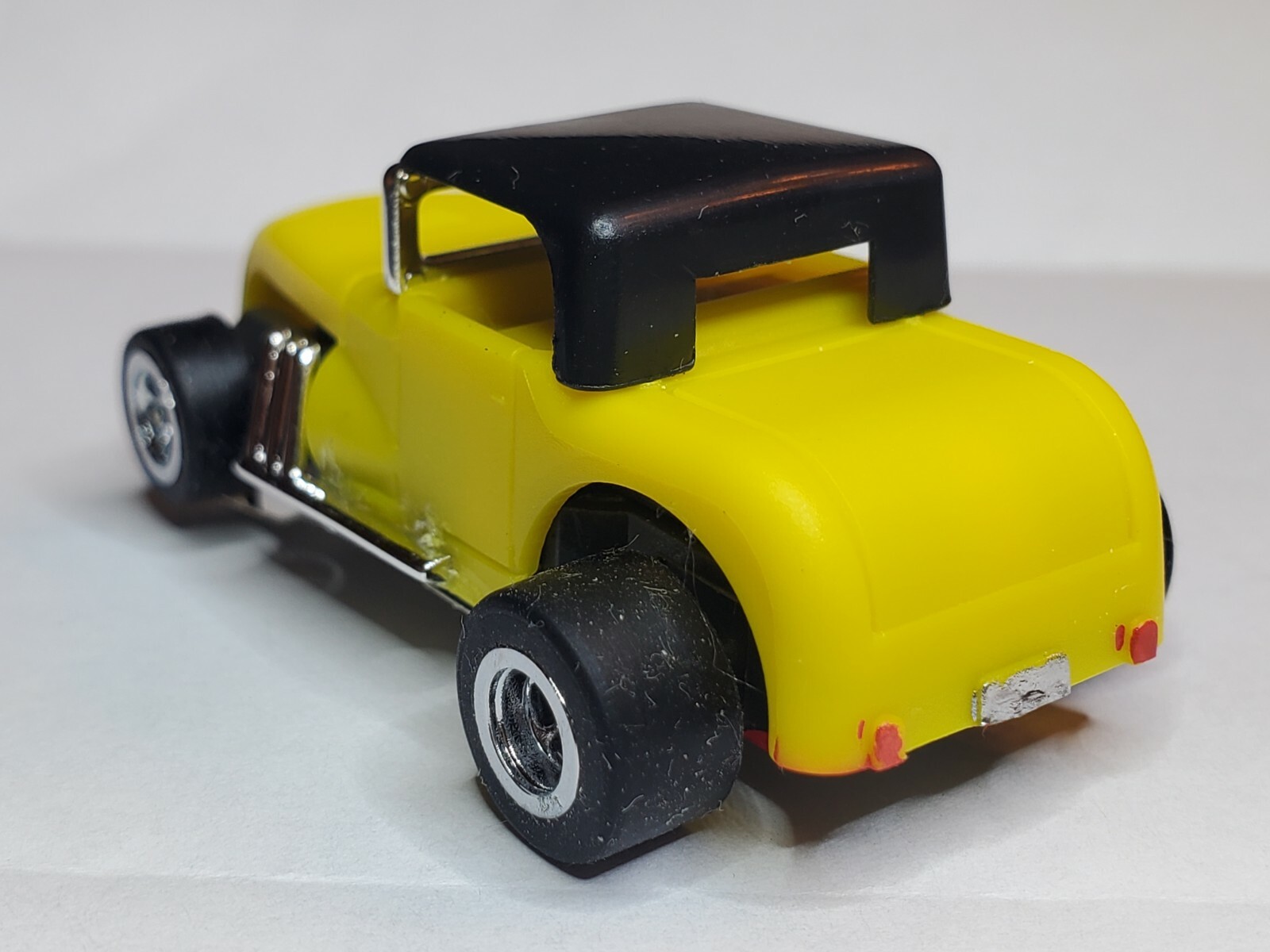 HOT ROD, YELLOW/ BLACK TOP, ULTRA G CHASSIS, TJET HO SLOT CAR, CHROME ...