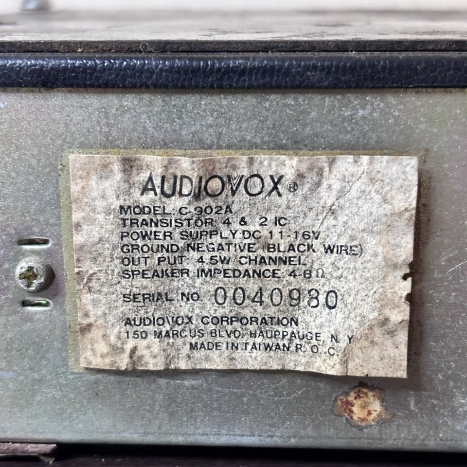 Vintage Audiovox 8-Track Car Stereo Player Deck C-902A Original Box | eBay