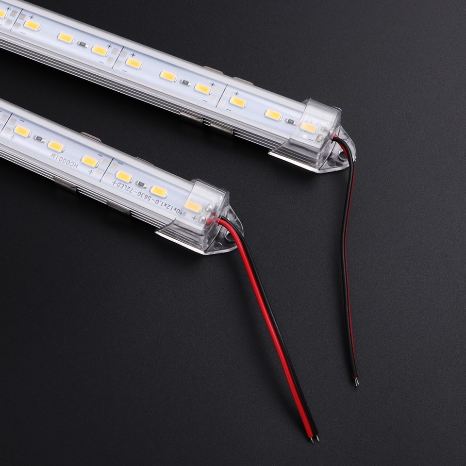 OSALADI 2PCS DC 12V 50CM Aluminium Rigid LED Strip Bar Light (Warm ...