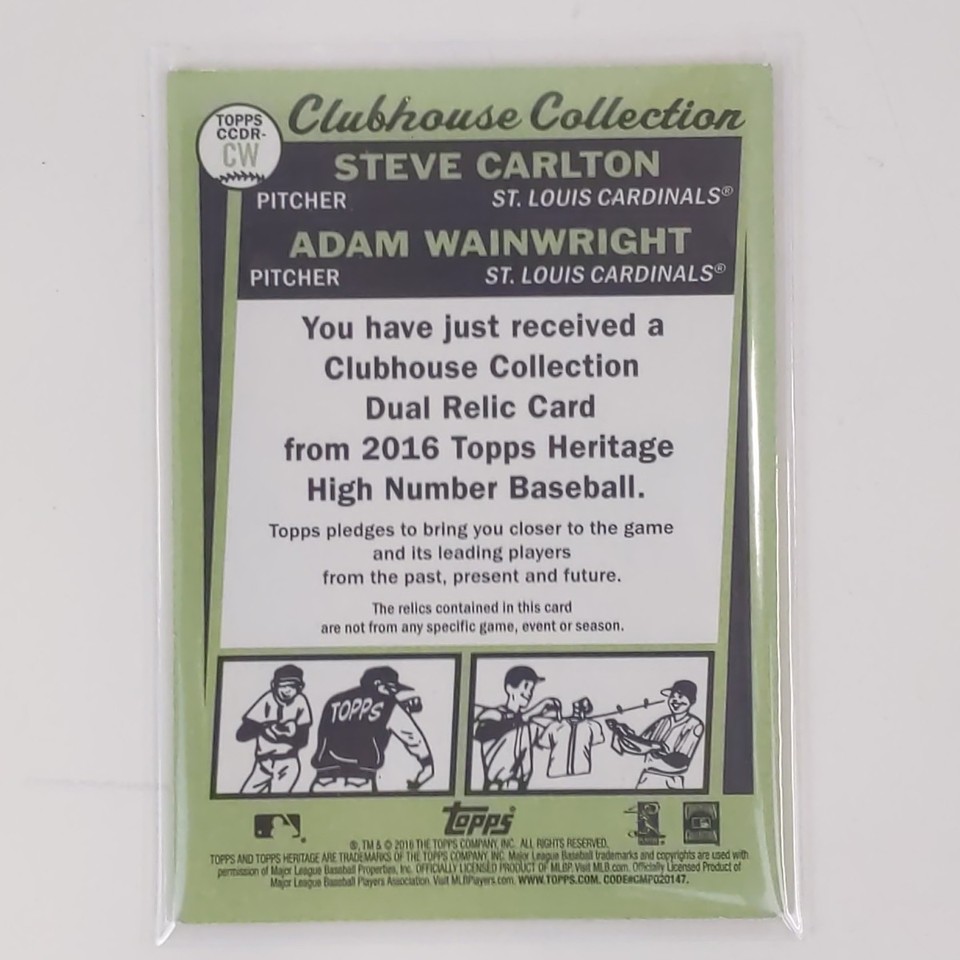 Topps Heritage Adam Wainwright Steve Carlton Baseball Card Dual Relic ...
