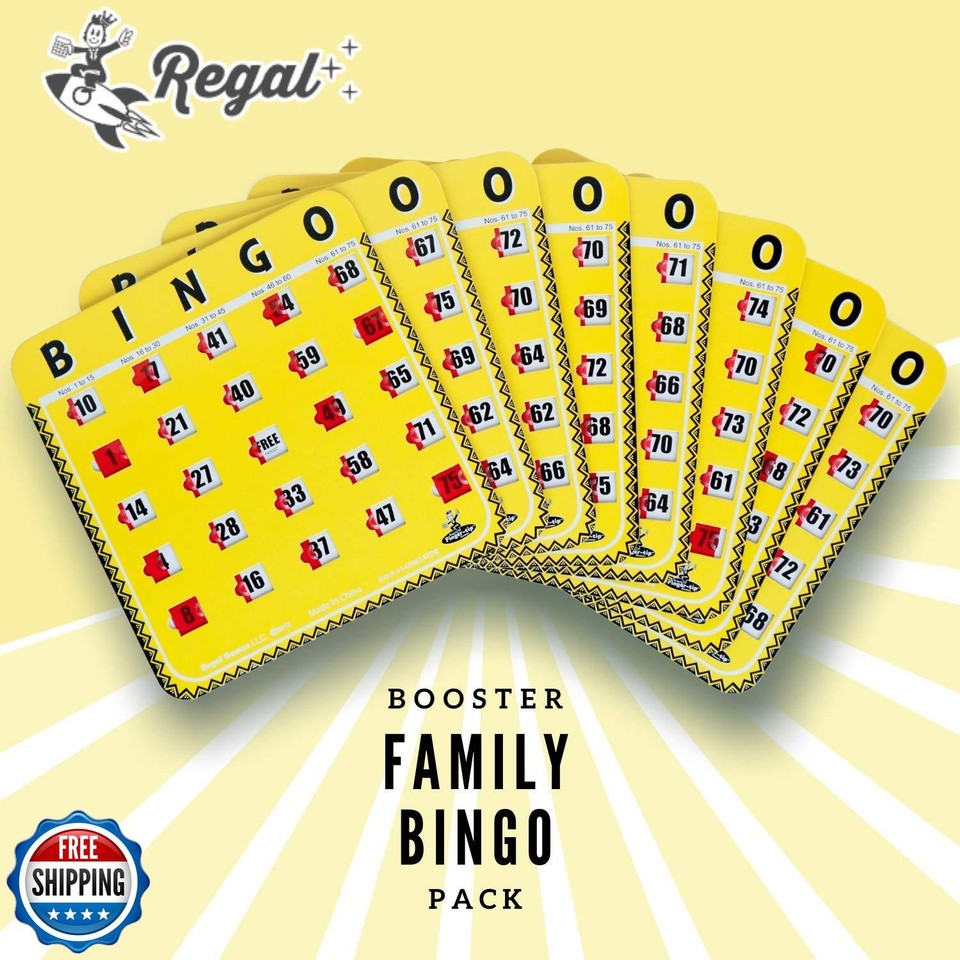 Regal Bingo Bulk Bingo Cards with Sliding Windows - Reusable Large ...