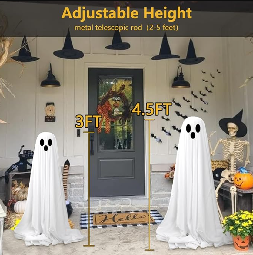 2PCS 65" LED Hanging Ghost high quality Halloween Outdoor Decor Scary ...