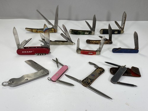 DEALER LOT OF 12 Folding Knives CASE XX, VICTORINOX, J. RODGERS, KABAR ...