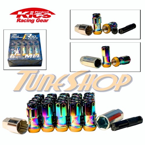 KICS R40 ICONIX NEOCHROME BLACK LOCK LUG NUT 14x1.5 M14 FLOATING ACORN ...