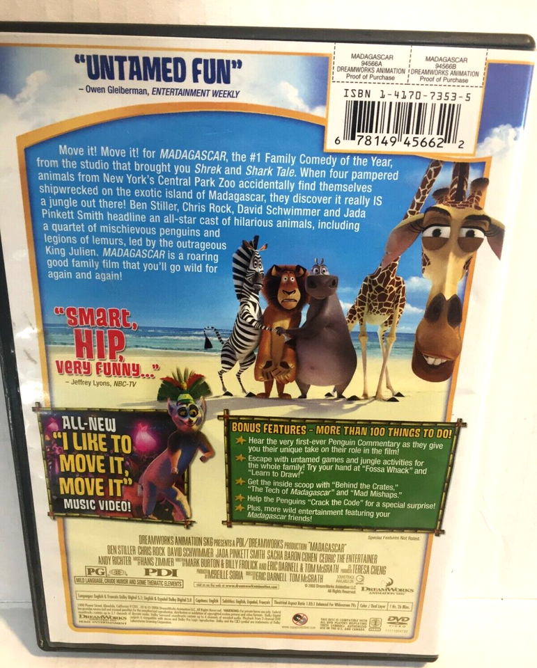 Madagascar DVD / Widescreen / Ships free Same Day with Tracking | eBay