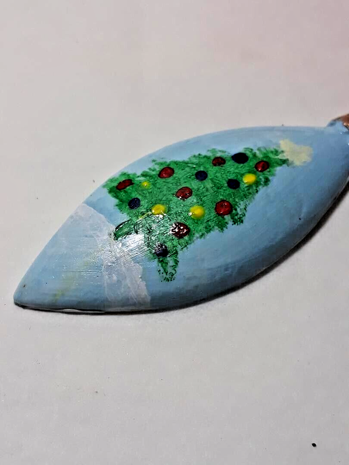 Handmade Hand Painted Christmas Tree Ornament Light Bulb Shaped | eBay UK