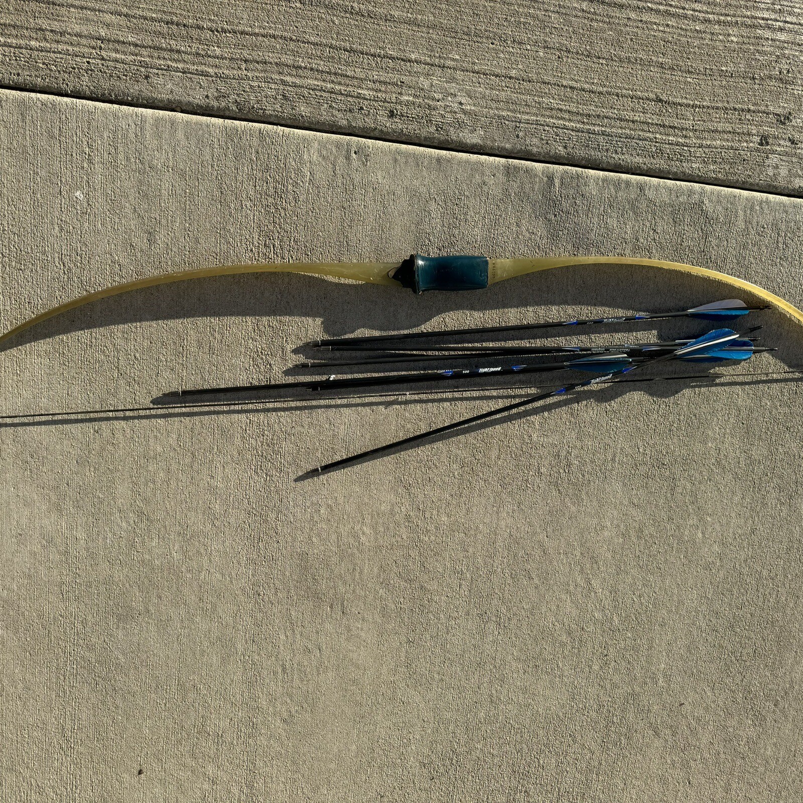 VTG ActionBow 8400 FiberGlass Long Bow 43#W/6 Easton Carbon Lightspeed ...