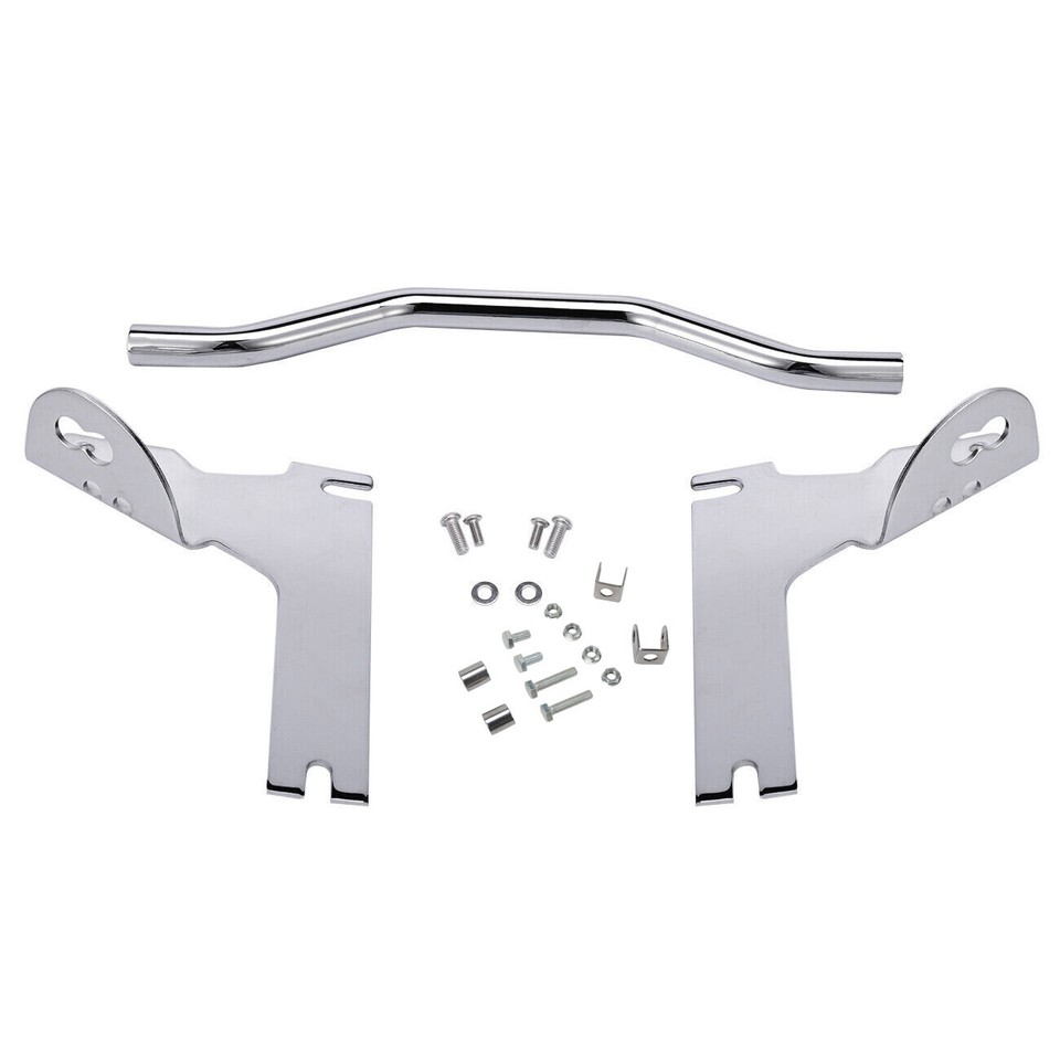 Chrome Spot Fog Passing Light Bar Mount Bracket For Harley Softail ...