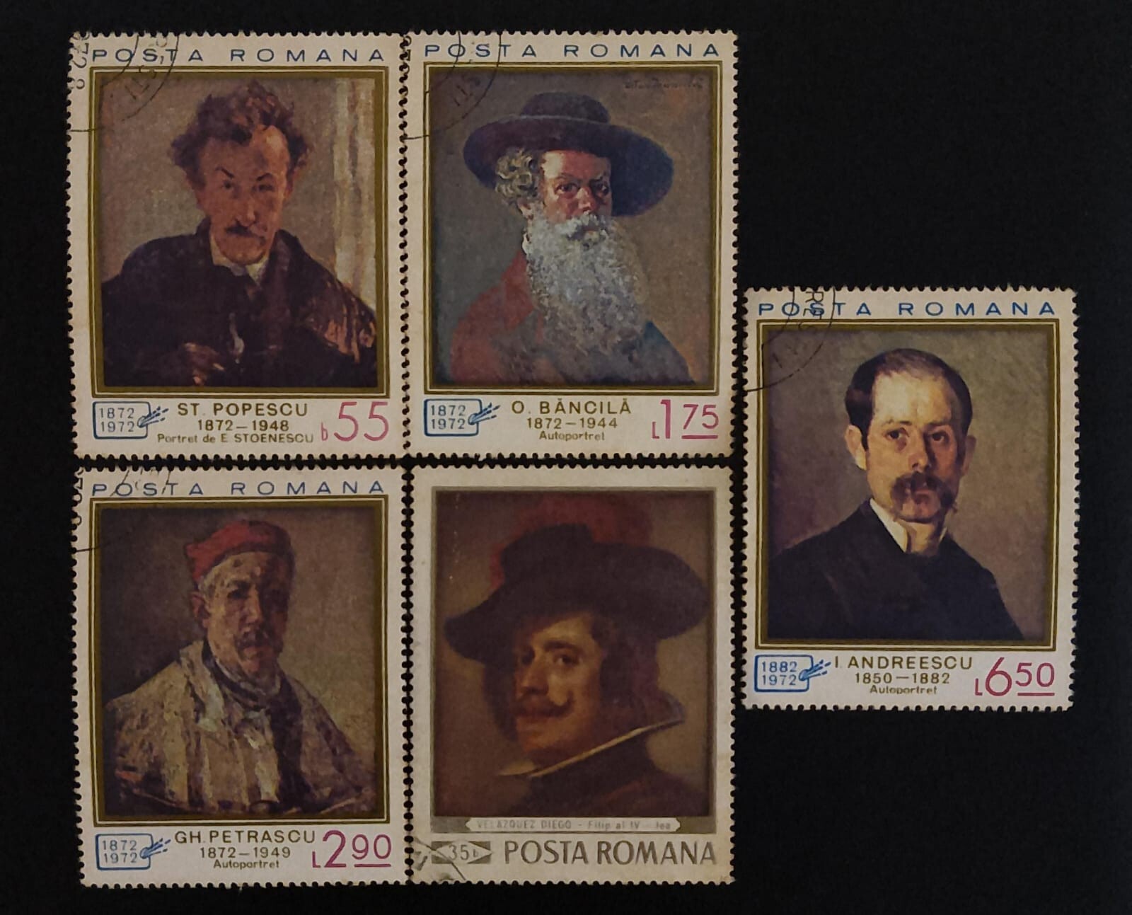 SD)1972, ROMANIA, PAINTINGS CELEBRATE PAINTERS, STEFAN POPESCU, OCTAV ...