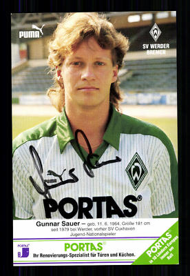 Gunnar Sauer Autogrammkarte Werder Bremen 1986-87 Original + G 24025 | eBay
