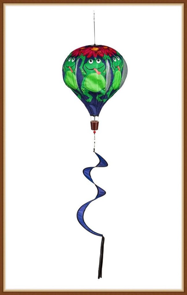 EVERGREEN KINETIC SPINNER * JUMPING FROGS * HOT AIR BALLOON WINDSOCK ...