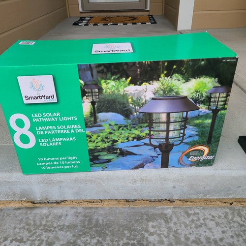 NEW SMARTYARD ALPAN SOLAR LED PATH LIGHTS 8PACK AA RECHARGABLE BATTERY ...