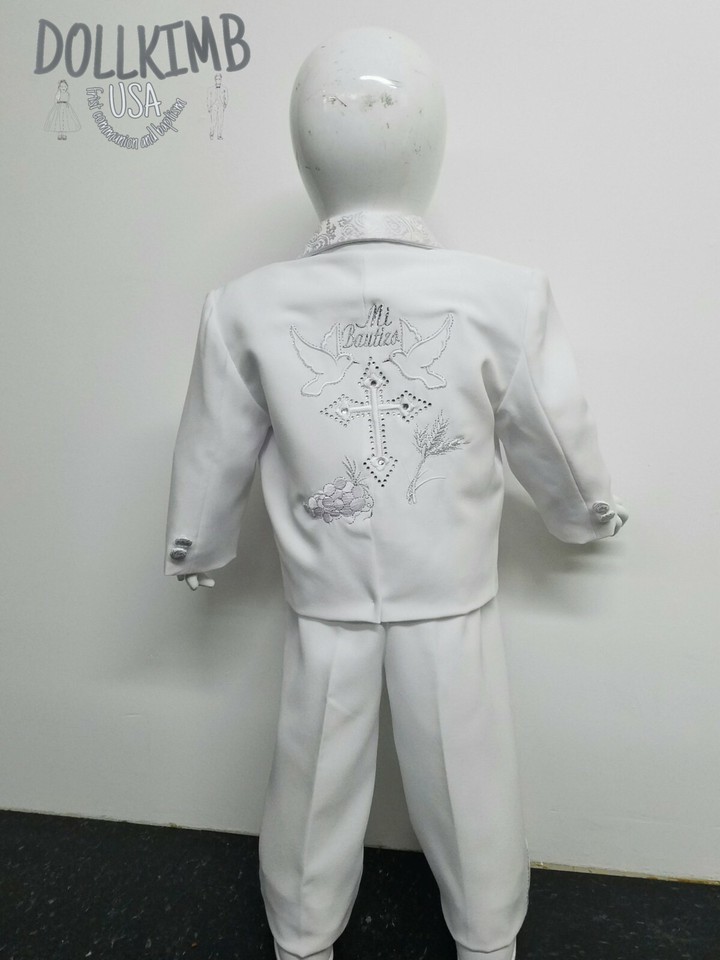 Traje para bautizo bordado. Suit Tuxedo EMBROIDERY, Baptism Christening ...