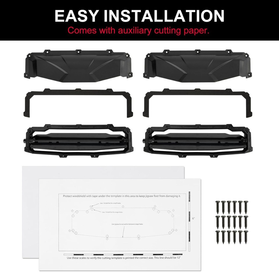 UTV Windshield Roof Vent Install Kit For Can-am Maverick X3 Trail Sport ...