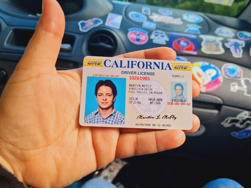 Marty McFly ID CARD - Back to the Future - Michael J Fox - License ...