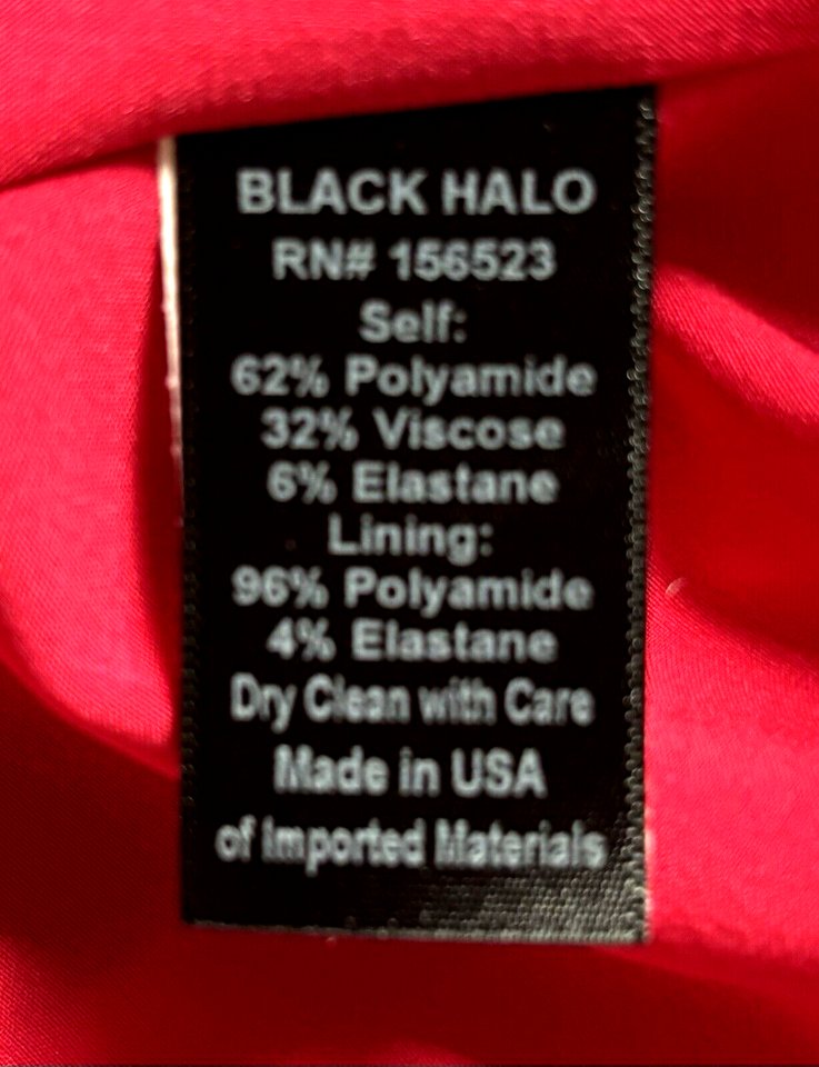 Black Halo Dress Red Sleeveless Fit & Flare Side Pockets Womens Size ...