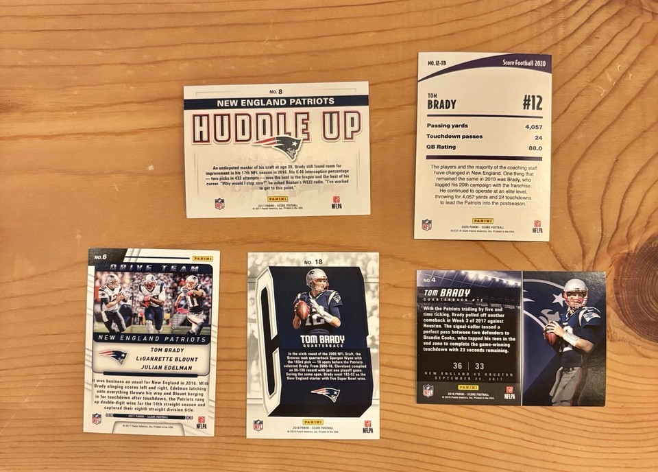 Lot Of 5 Tom Brady Score Football Inserts (2017 - 2020) | eBay