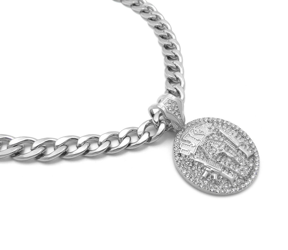 Hip Hop NBA YoungBoy 4KT Pendant & 10mm 18" 20" 24" 30" Cuban Chain ...