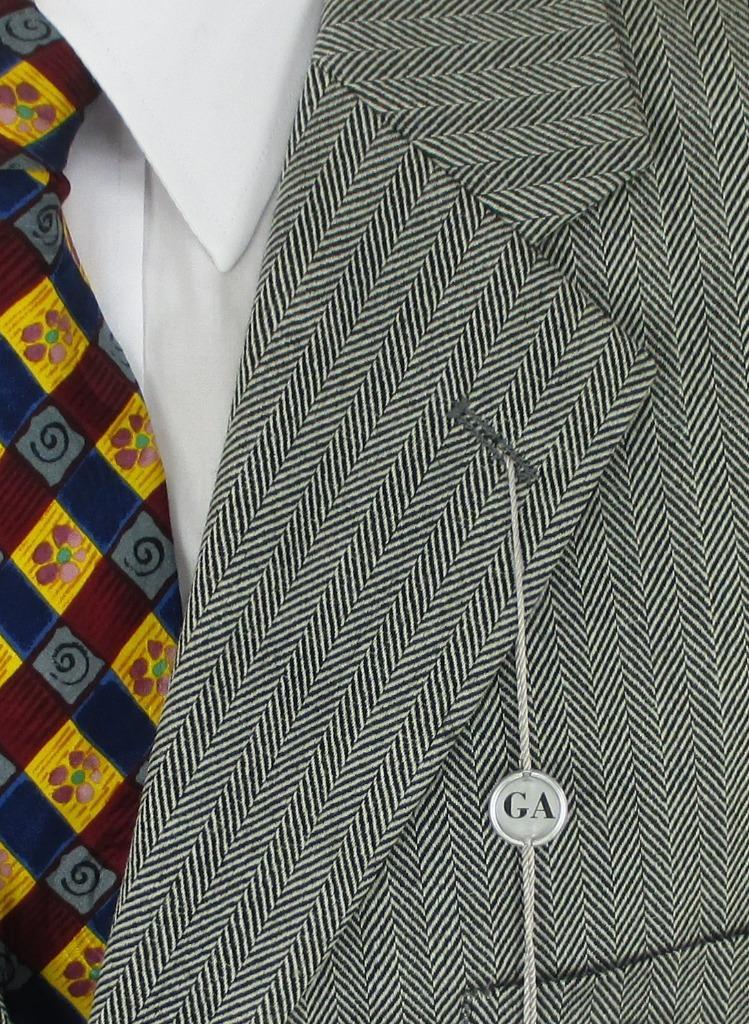 42 R Gerald Austin Gray Tweed Pure Wool 3 Btn Mens Jacket Sport Coat ...