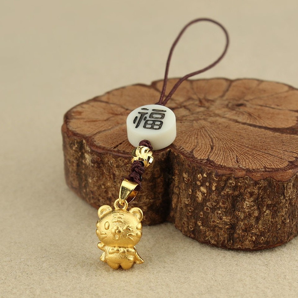 Keychain Tiger Pendant Mobile Phone Hanging Decor Lucky Charm Cellphone ...