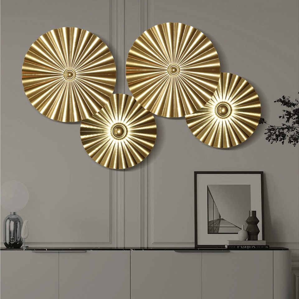 Small Model C Modern Home Creative Straight Waves Round Design Iron ...