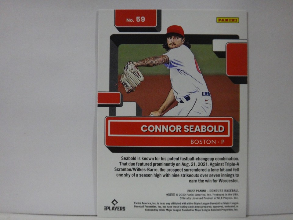 2022 Panini Donruss Rated Rookie Holo Orange Connor Seabold #59 Rookie ...
