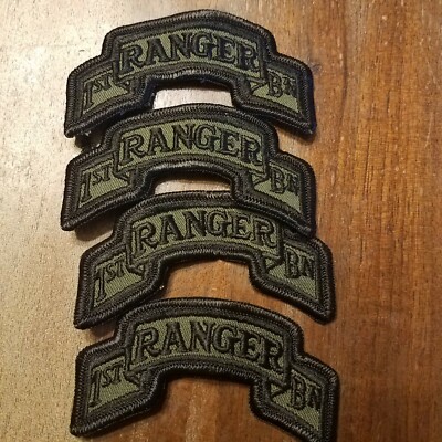You get 4, 1st RANGER BATTALION SCROLL SUBDUED (BLACK ON OLIVE) NEW | eBay