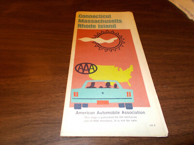 1968 AAA Southern New England States Vintage Road Map | eBay