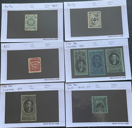 Lot of Used Revenue Stamps Playing Cards, Tobacco, Scott# RF1, RU13, RU ...