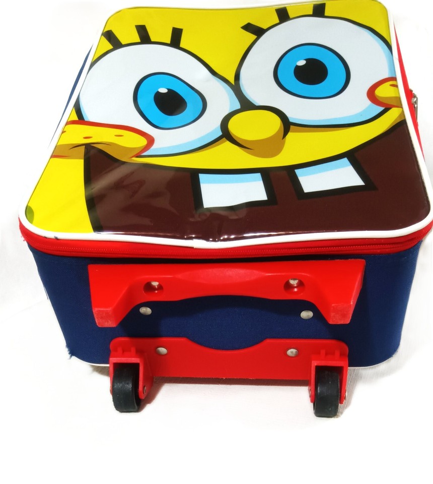 SPONGEBOB 2011 LUGGAGE SUITCASE CARRY ON BAG ROLLING WHEELS KIDS ...