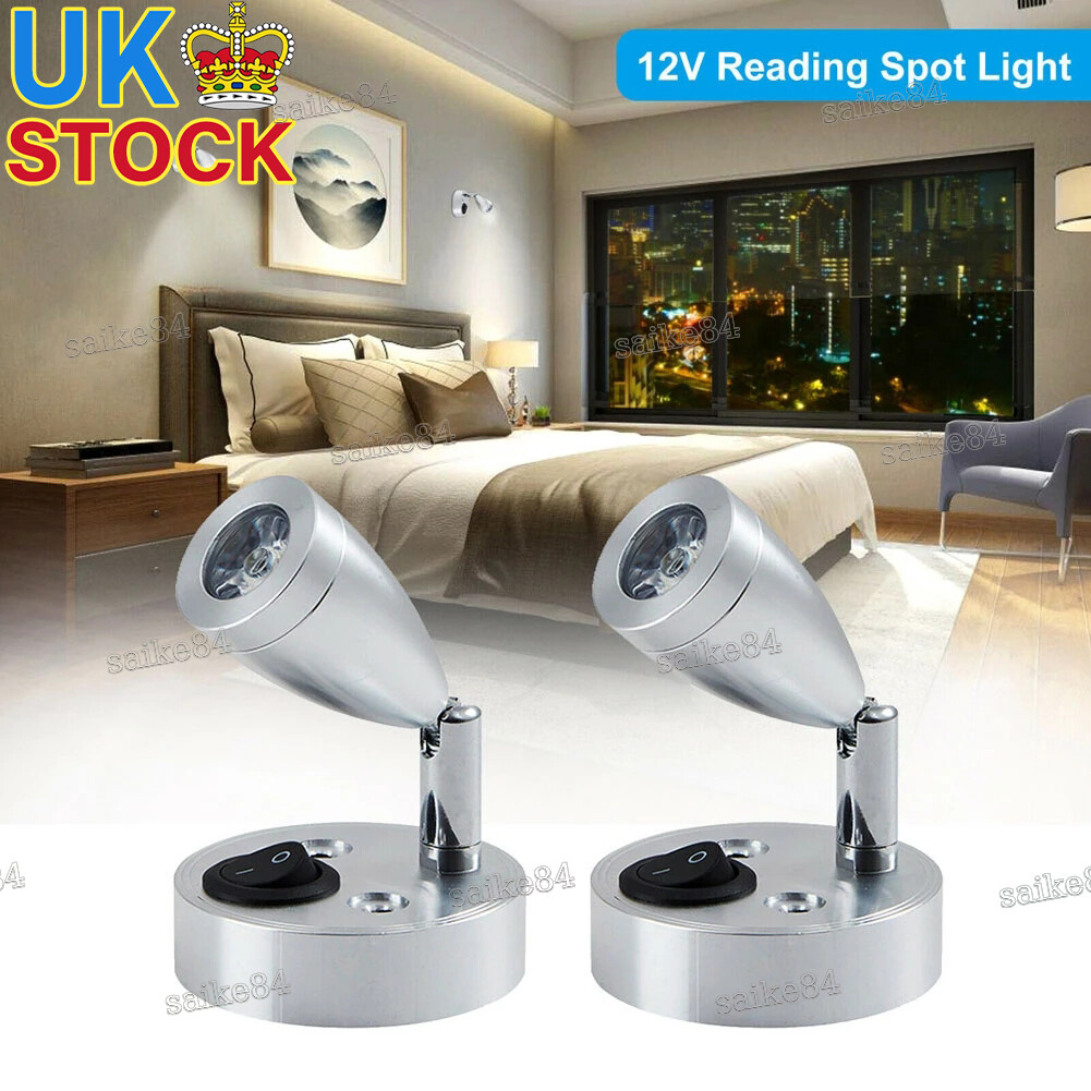 6x 12V LED Interior Spot Reading Light Switch Camper Van Caravan Boat ...